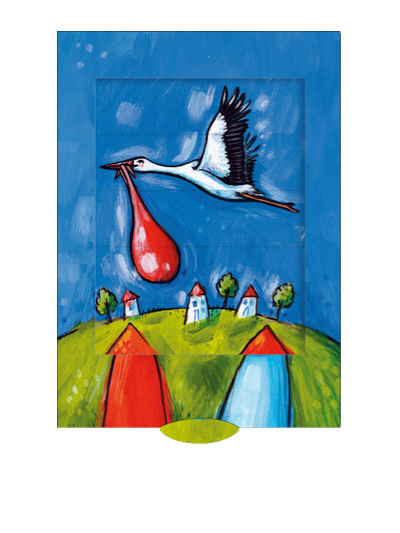 Greeting live Card – Stork – Classic Gifts Australia